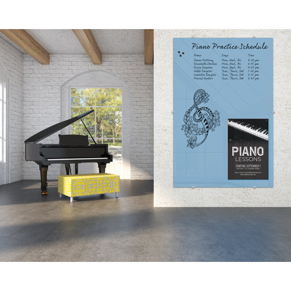 Mooreco Light Blue Glass Magnetic Whiteboard 4X6 | Wayfair