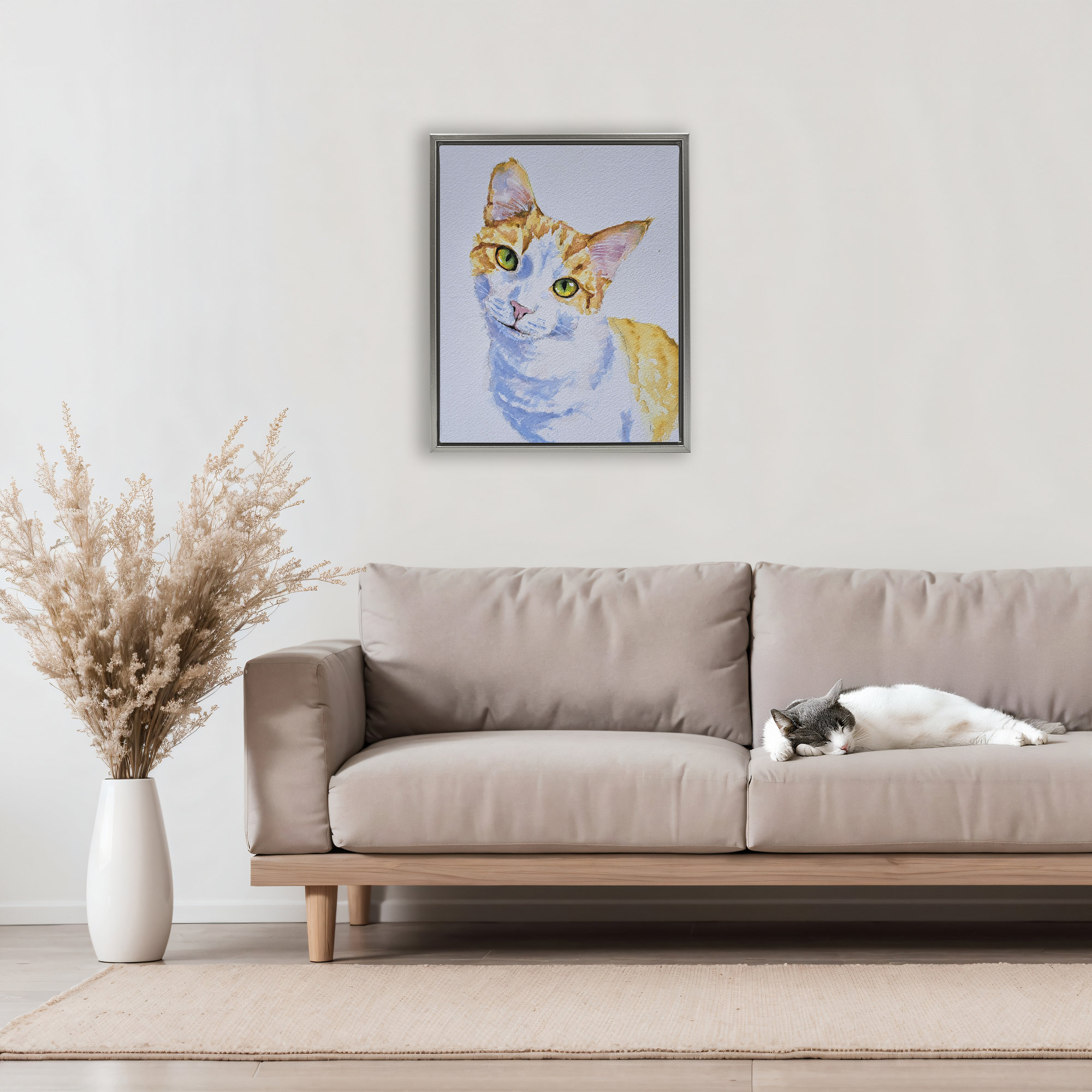 Latitude Run® Gazing Orange Cat Portrait Floating Frame, design by ...
