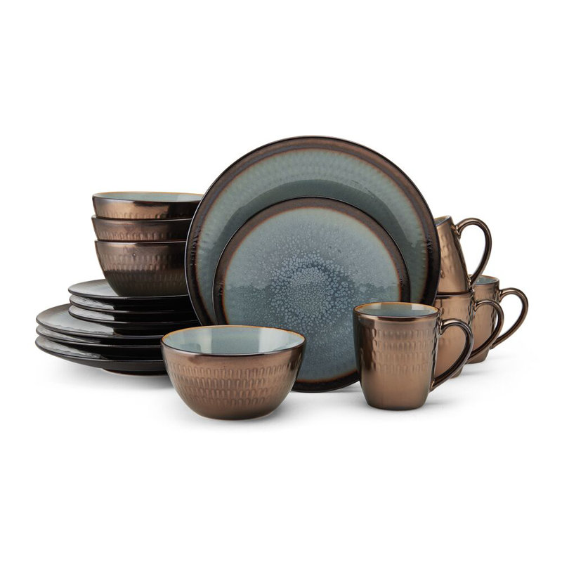 Gourmet Basics by Mikasa Anastasia 16-Piece Stoneware Dinnerware Set ...