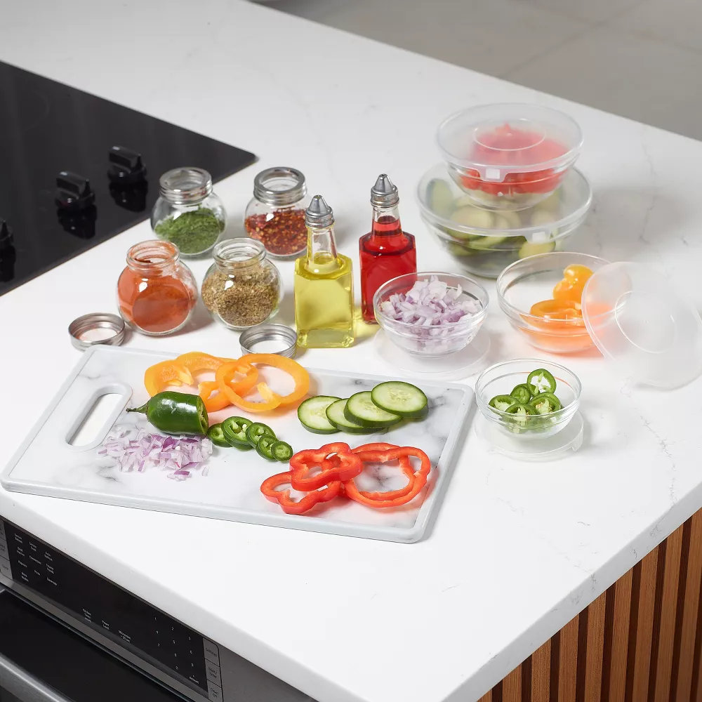 EuroHome 11-Piece Glass Pantryware Set – Mixing Bowls with Lids, Oil ...