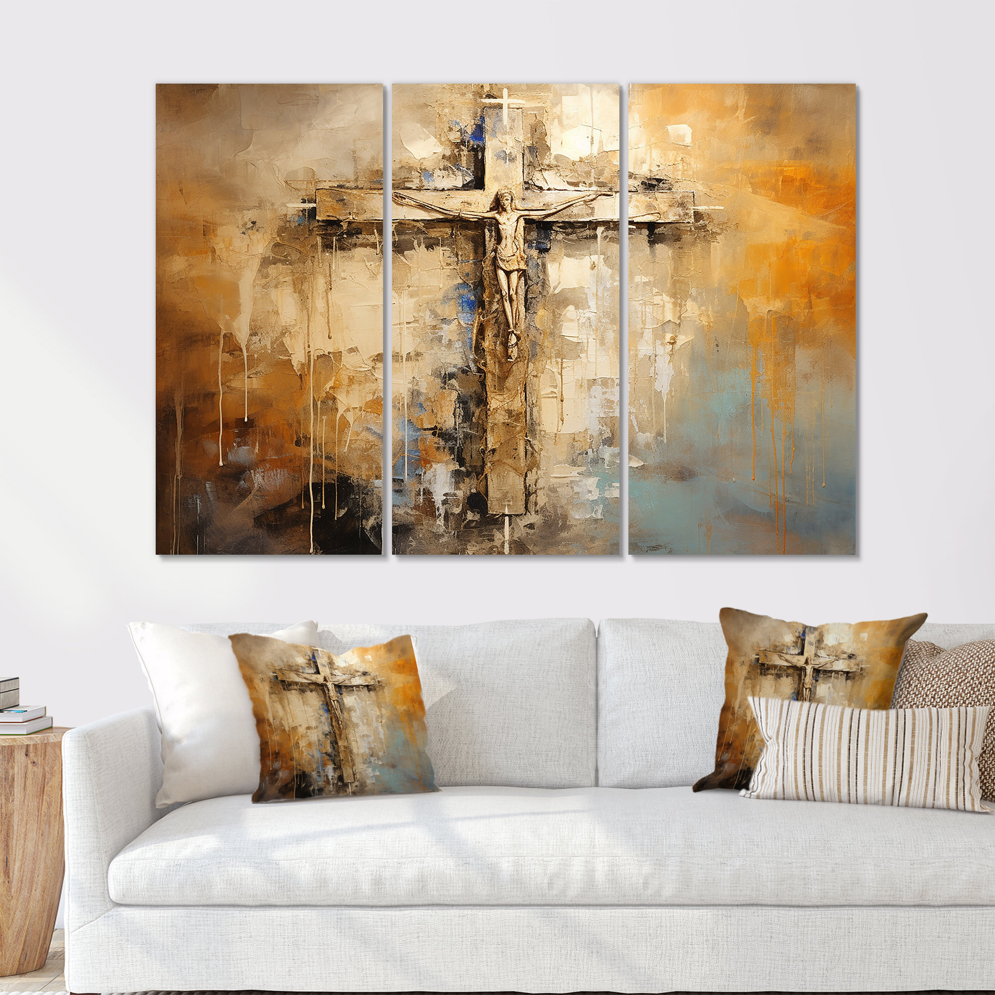 Astoria Grand Gold Religious Minimalism Cross I - Religious Landscape ...