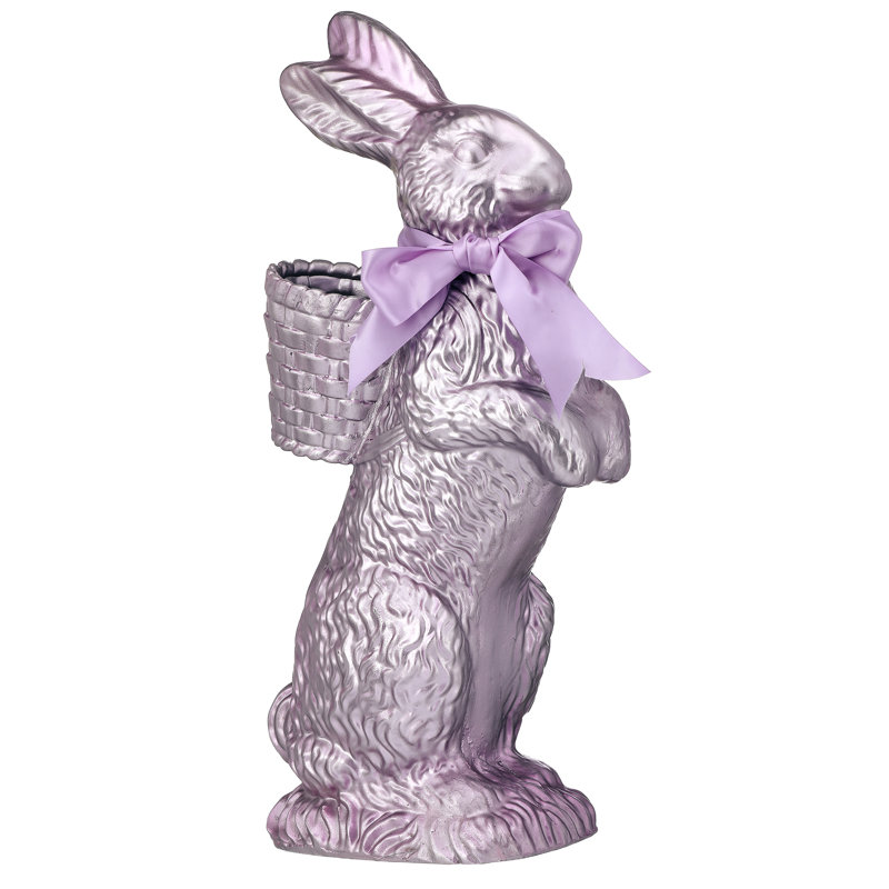 The Holiday Aisle® 20.5" Resin Foiled Standing Chocolate Bunny ...