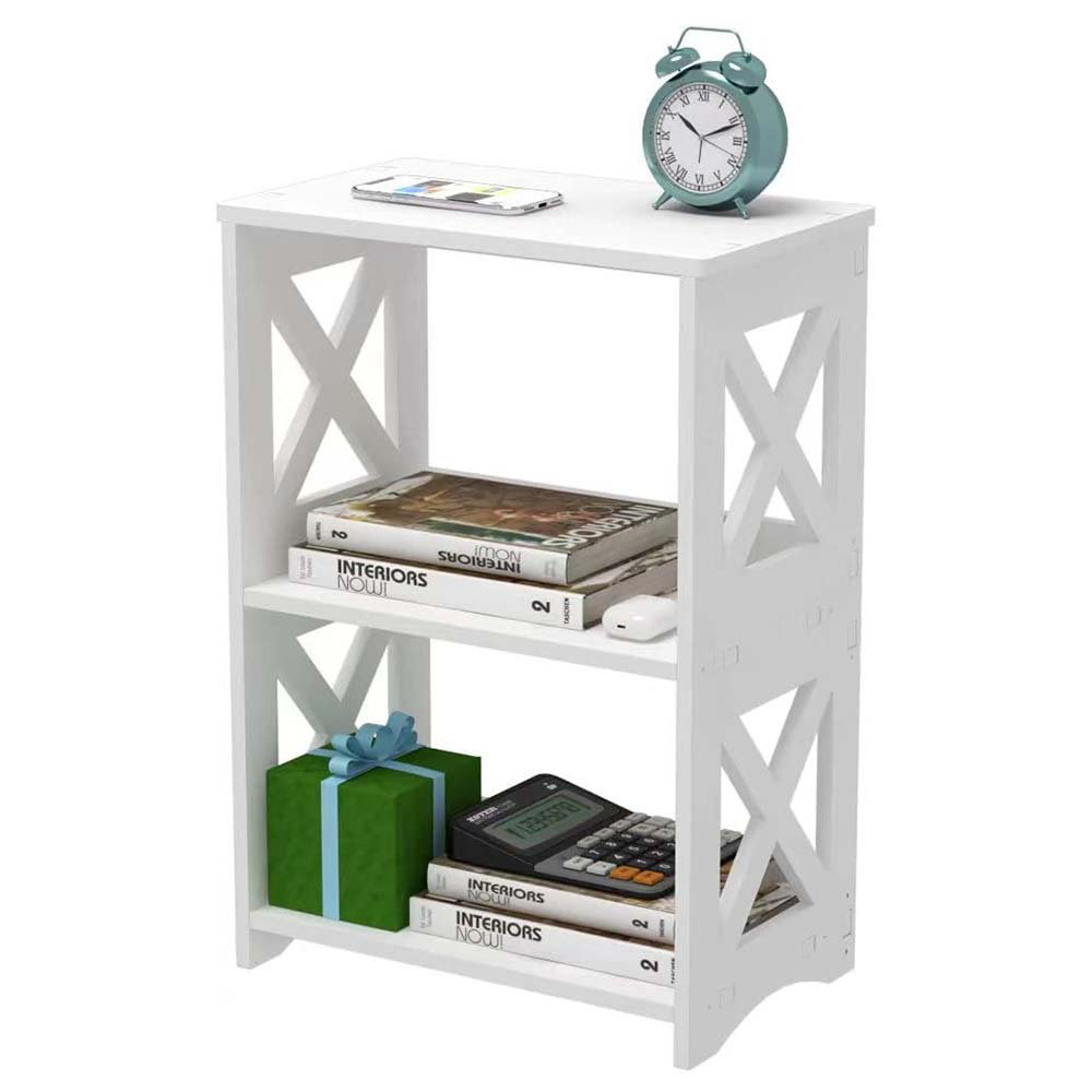 Gracie Oaks Narrow Side Table With Storage, 3-Tier Slim Nightstand For ...