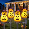 The Holiday Aisle® Halloween Pumpkin Solar Garden Light 2 Packs, Garden ...