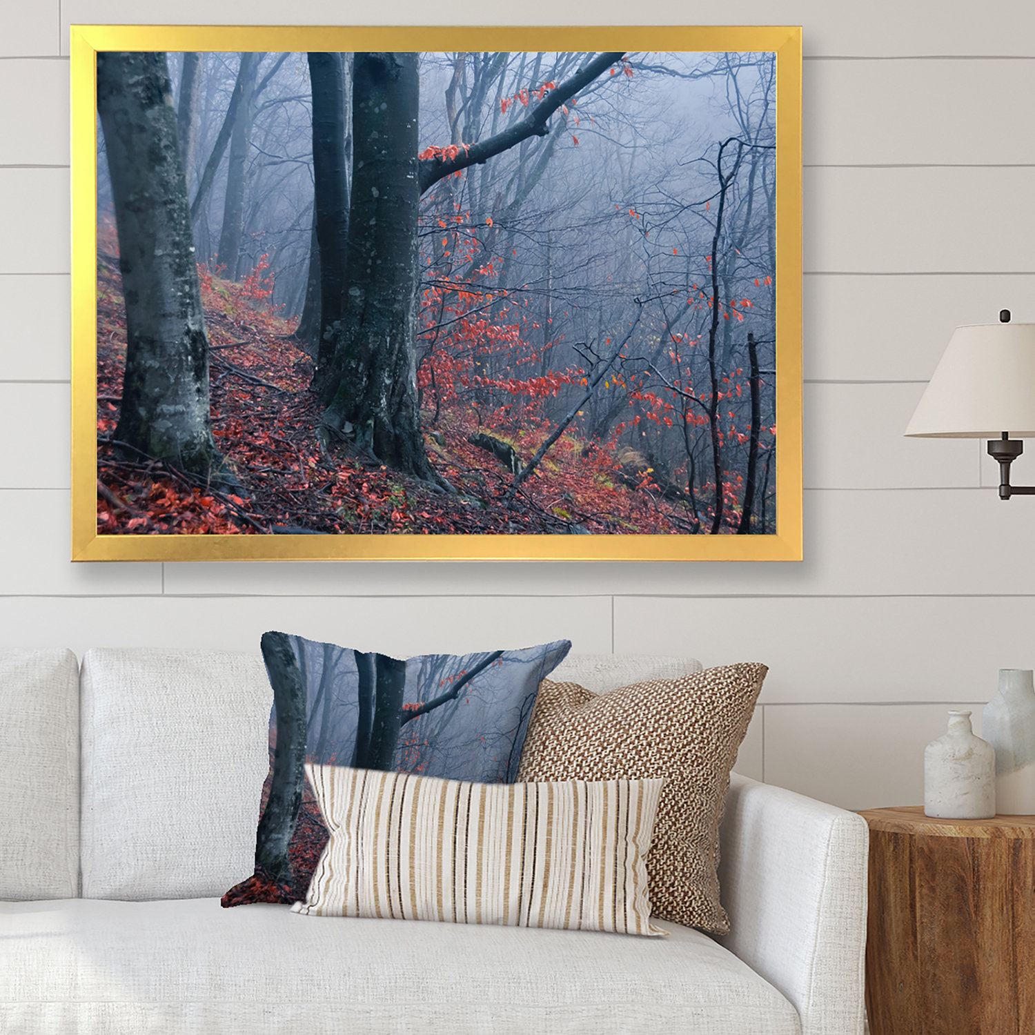Millwood Pines Autumn Rainy Foggy Forest - Picture Frame Photograph on ...