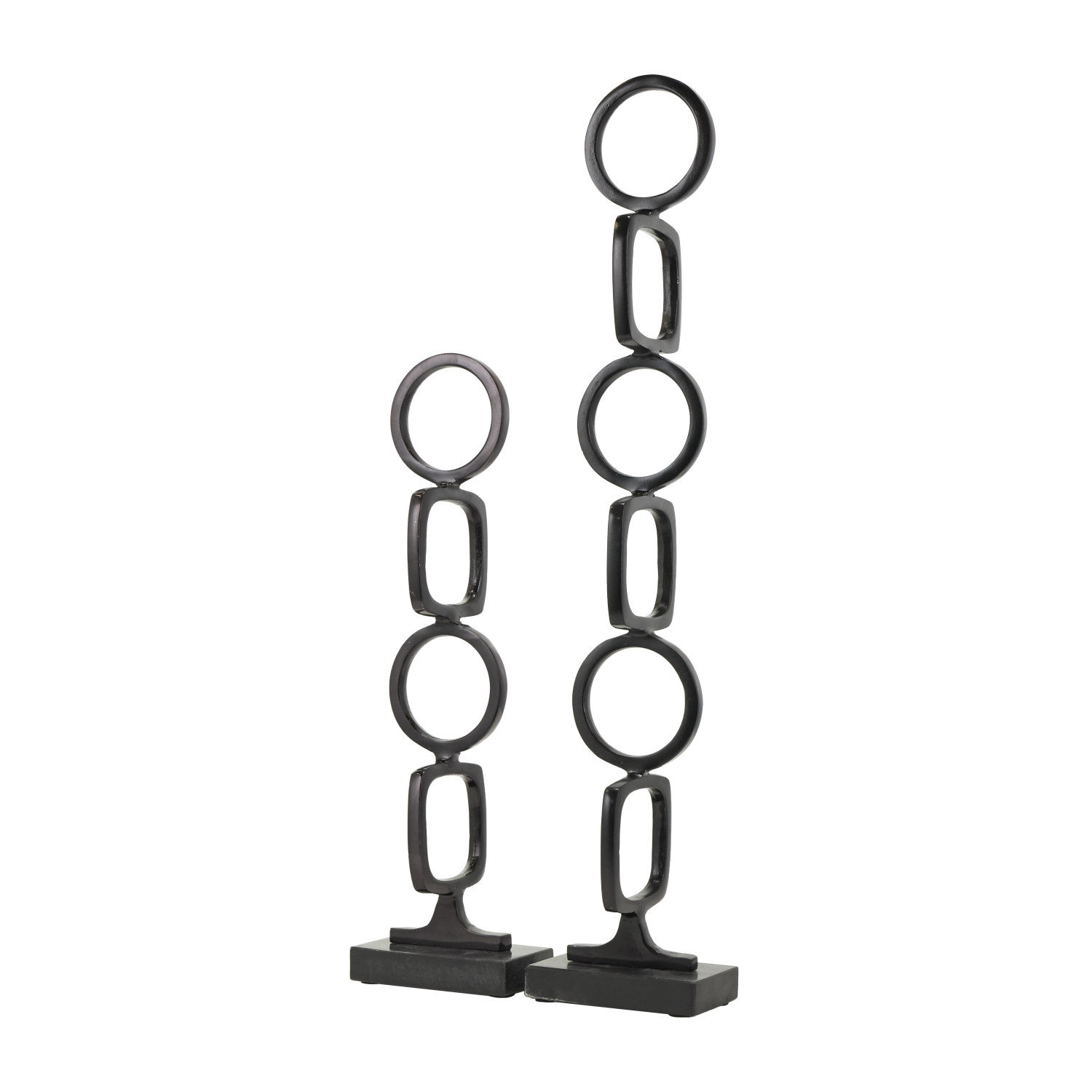 Mercer41 2 Piece Maroof Aluminum Stacked Geometric Rings Sculpture Set ...