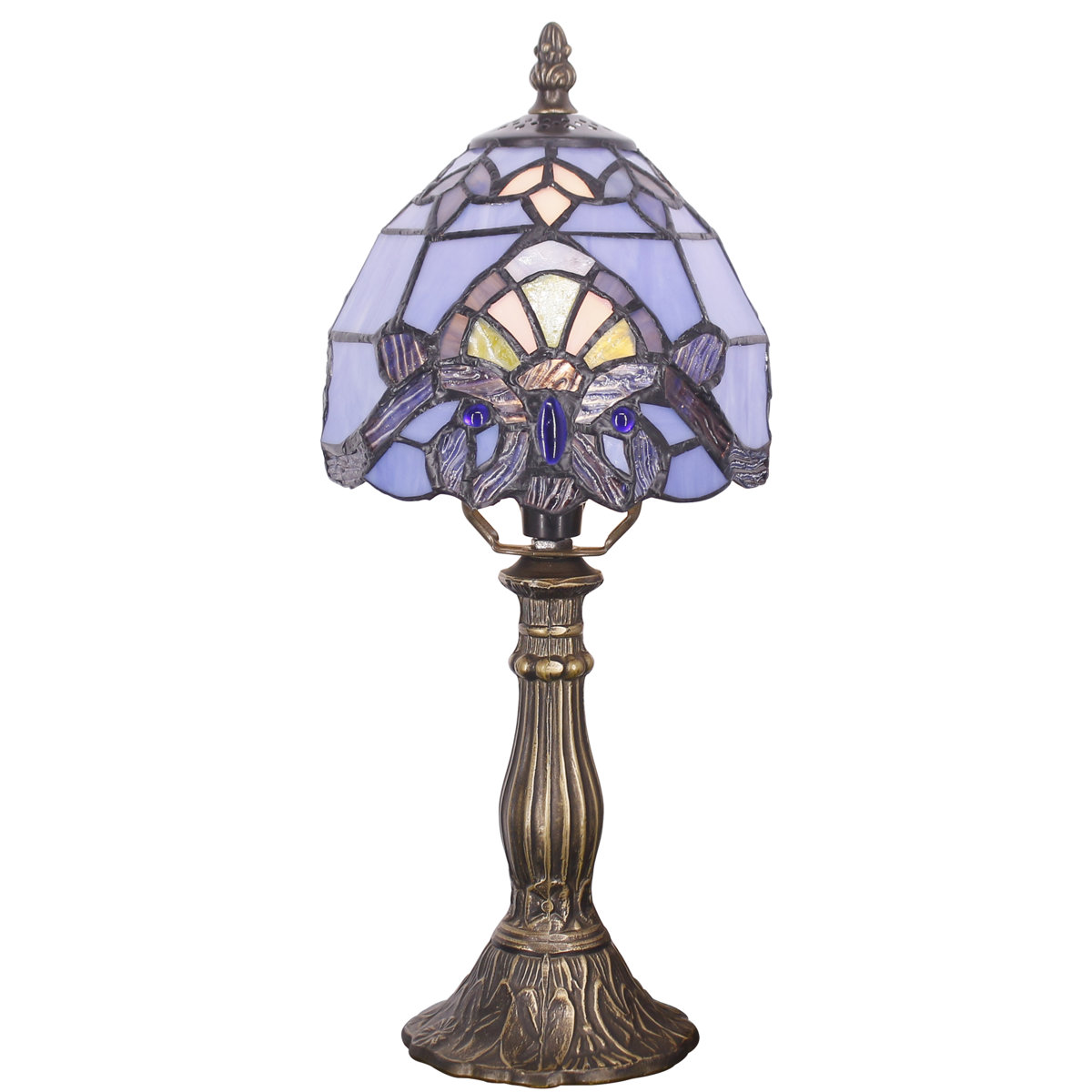Astoria Grand Small Tiffany Lamp Mini Stained Glass Accent Table Lamp ...