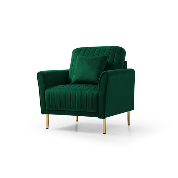 Mercer41 Ovella Slipcovered Velvet Armchair | Wayfair