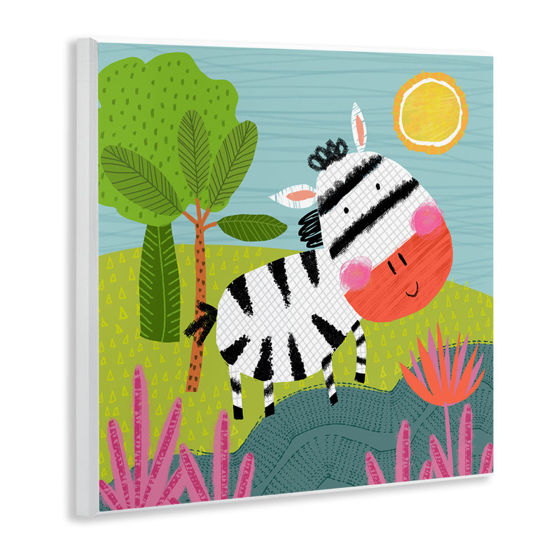 Dakota Fields Whimsical Zebra in Nature Wall Plaque Art by Tina Finn ...