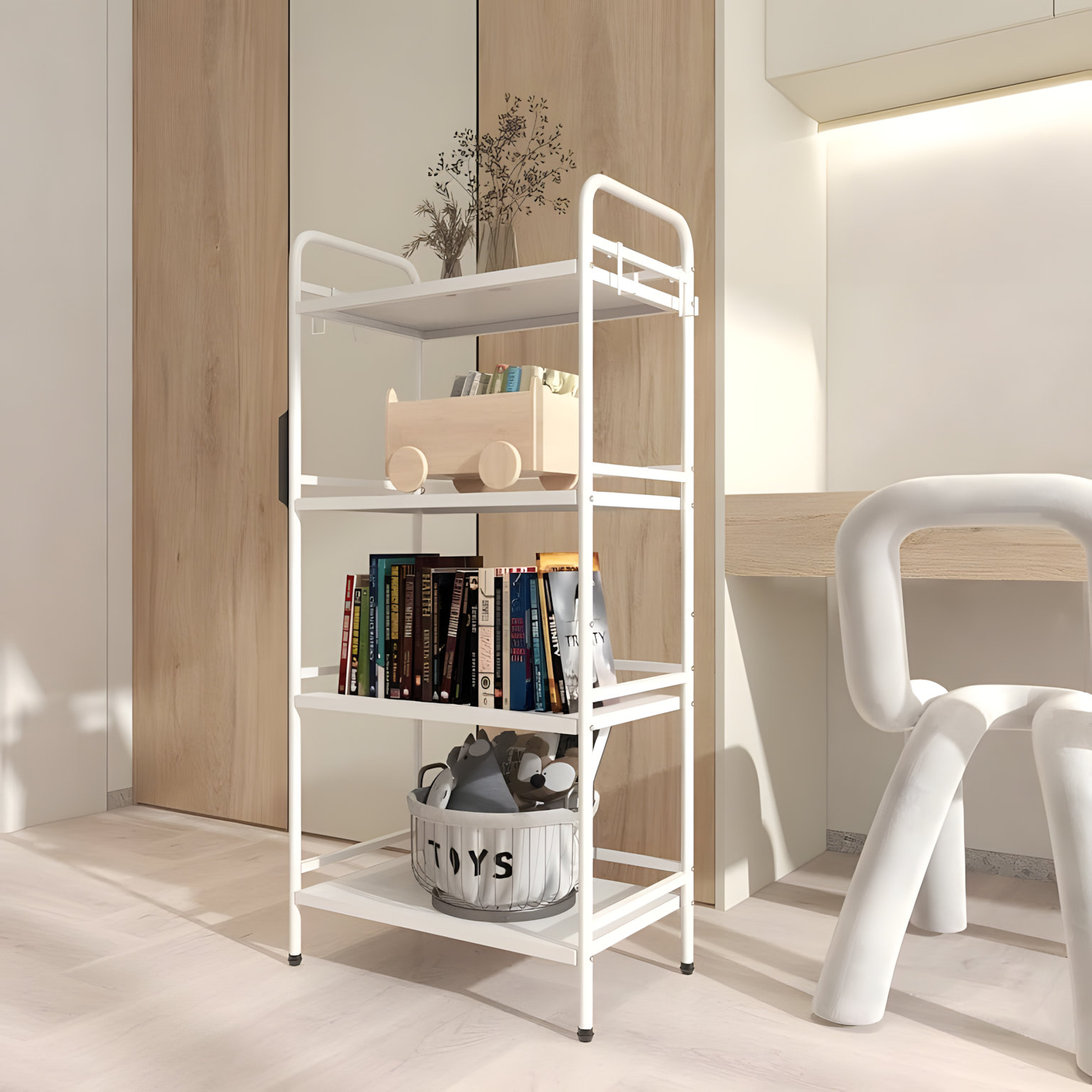 Rebrilliant 4-Tier Metal Storage Rack With Fenced Shelves, Heavy Duty ...