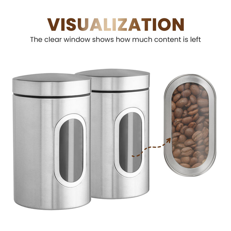 Prep & Savour Metal/ kitchen canisters Set, jar for kitchen, moisture ...