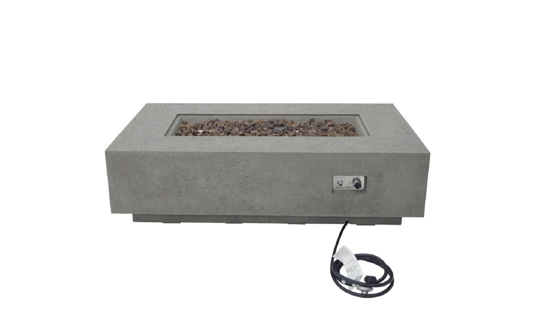 AMS Fireplace Madison 17'' H x 60'' W Concrete Natural Gas Outdoor Fire ...