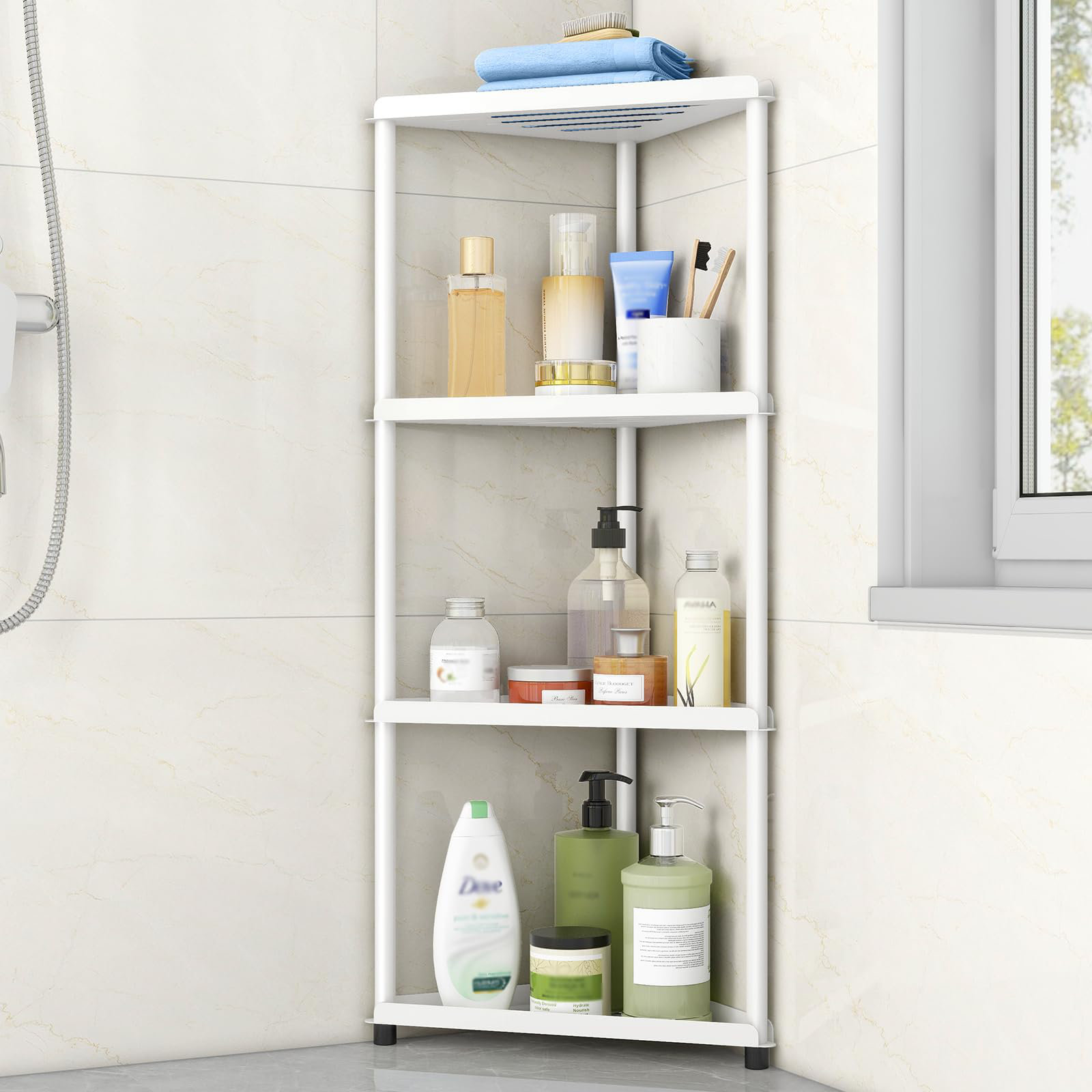 Rebrilliant Shower Caddy Corner, 4 Tier Shower Stands For Inside Shower ...
