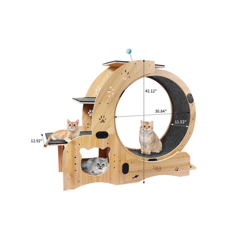 Tucker Murphy Pet™ Eliath 42.15'' H Cat Tree with running wheels and ...