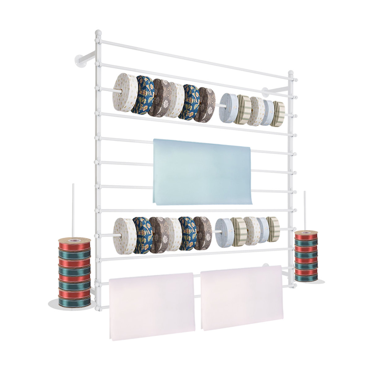 Rebrilliant 47.24'' Wall-Mounted Display Rack Wrapping Paper Ribbon ...