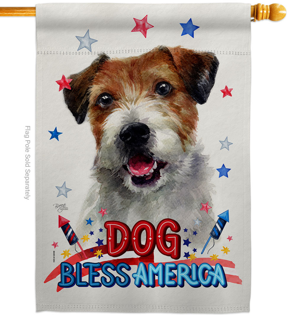 Breeze Decor Patriotic Parson Russell Terrier House Flag Dog Animals 28 ...