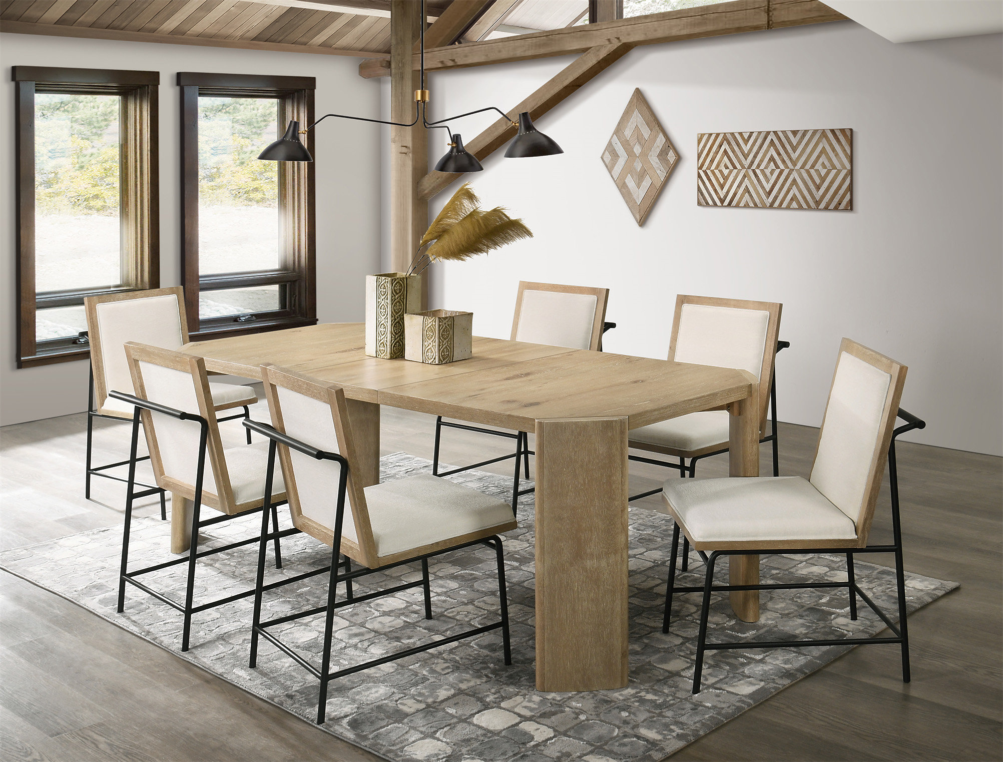 Benjara Meni Extendable Dining Table Set With Chairs, Bench | Wayfair
