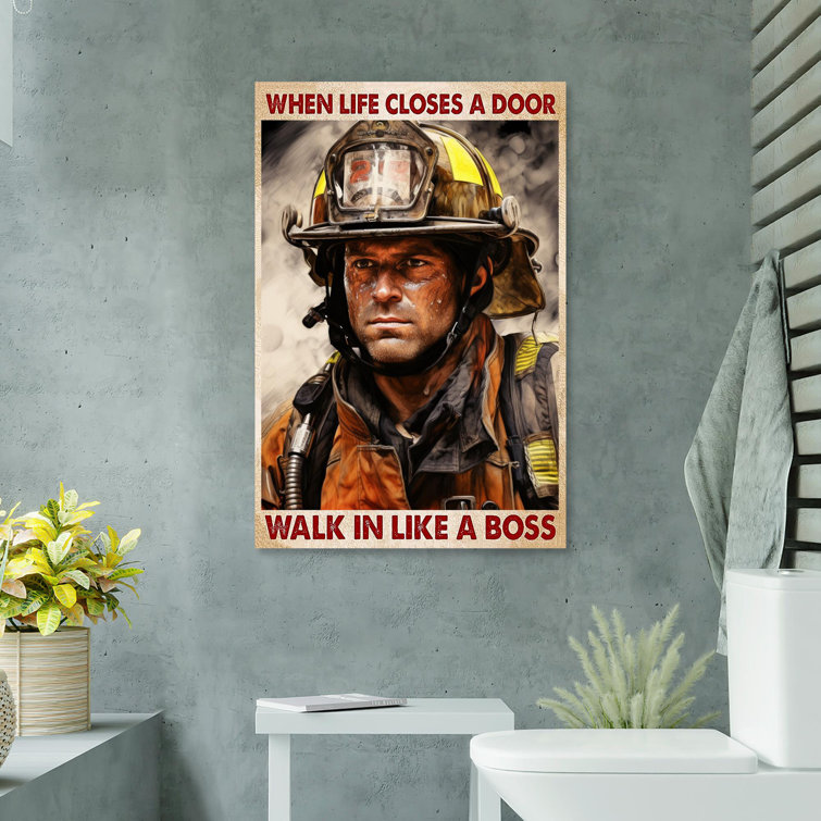 Trinx Firefighter Walk In Like A Boss - 1 Piece Rectangl Firefighter ...