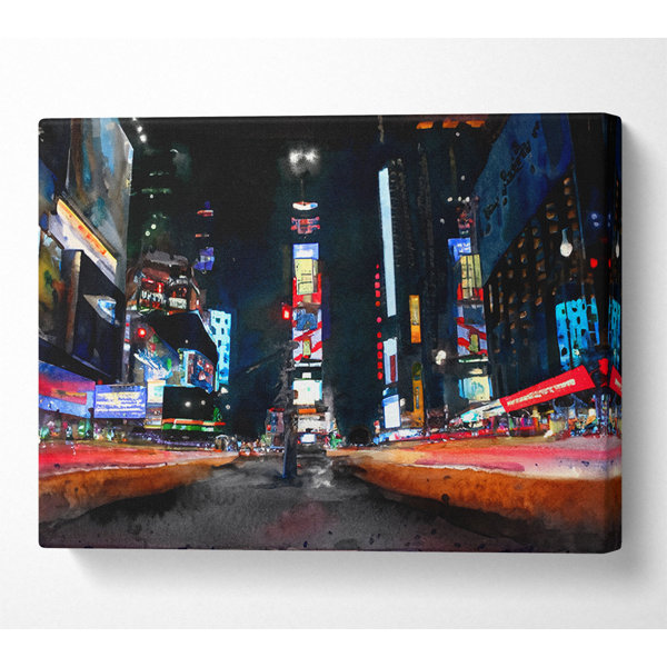 Marlow Home Co. Times Square Yellow Cab Blur - Wrapped Canvas Print ...