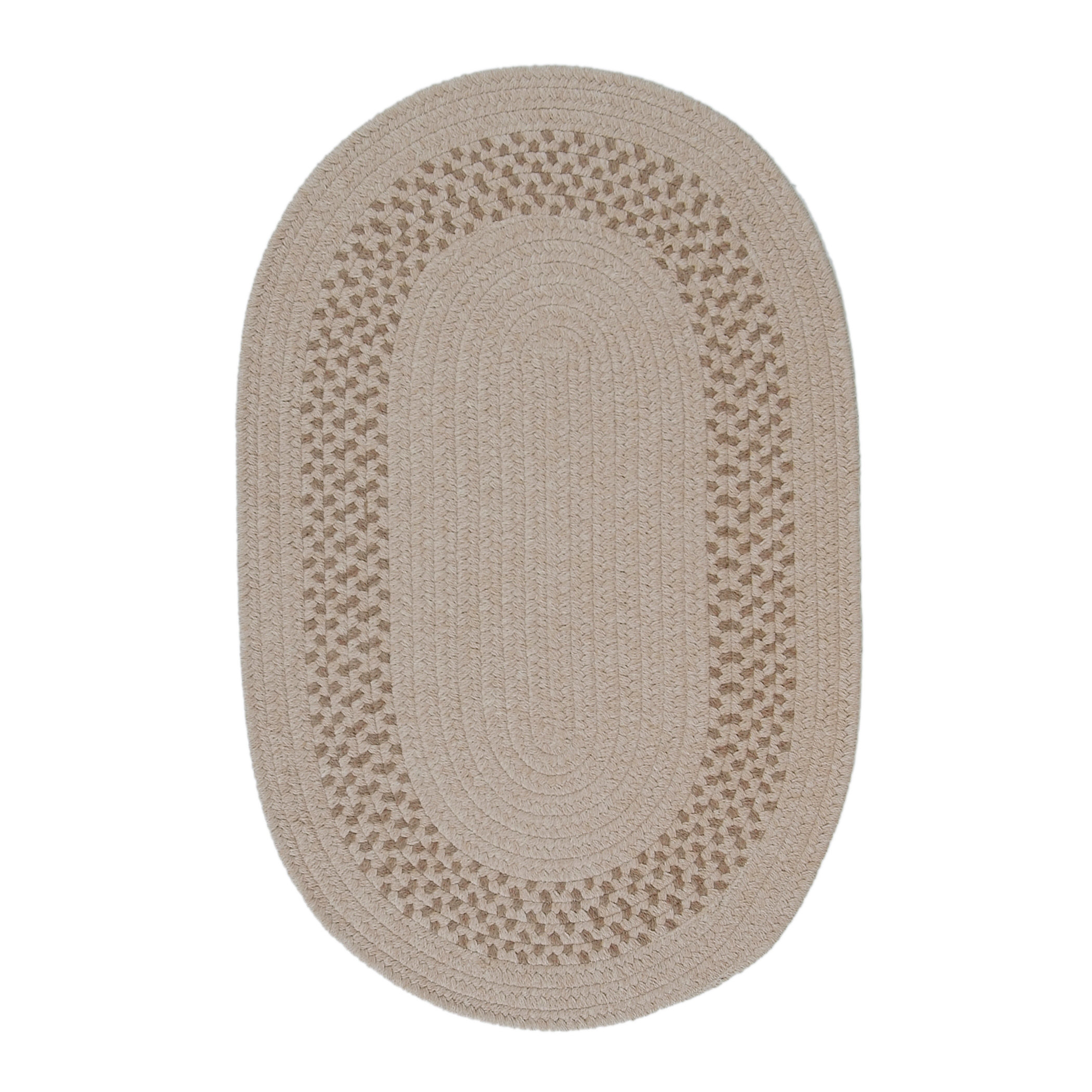 August Grove® Dome Bordered Braided Beige Rug | Wayfair