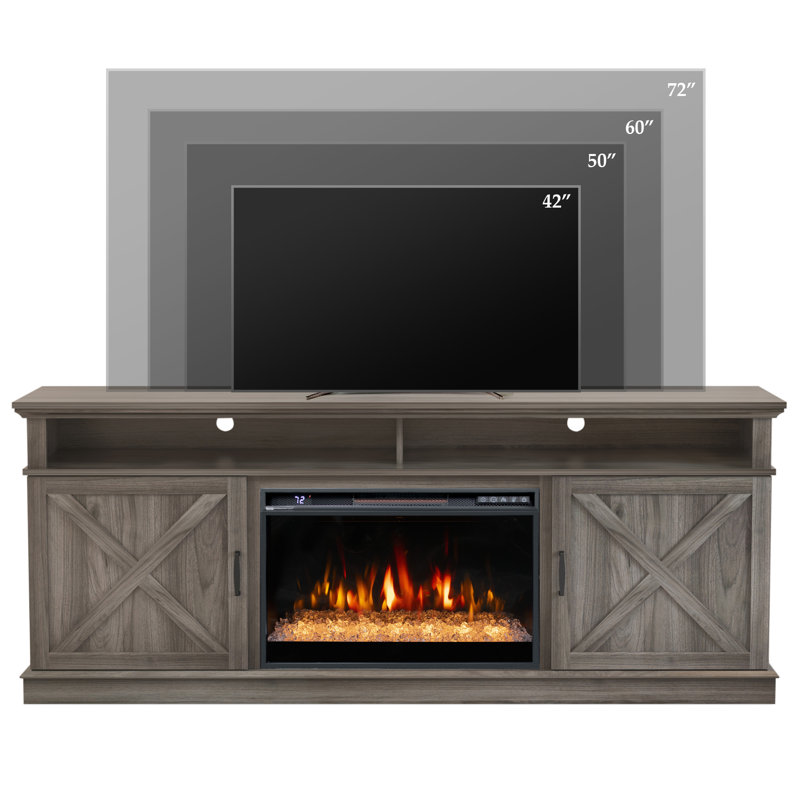 August Grove® Angelly TV Stand for TVs up to 78" with Electric ...