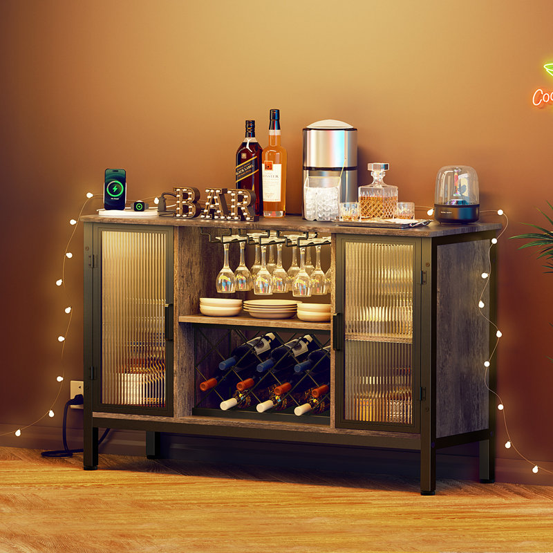 Ivy Bronx Jovaun Bar Cabinet with LED Lights | Wayfair