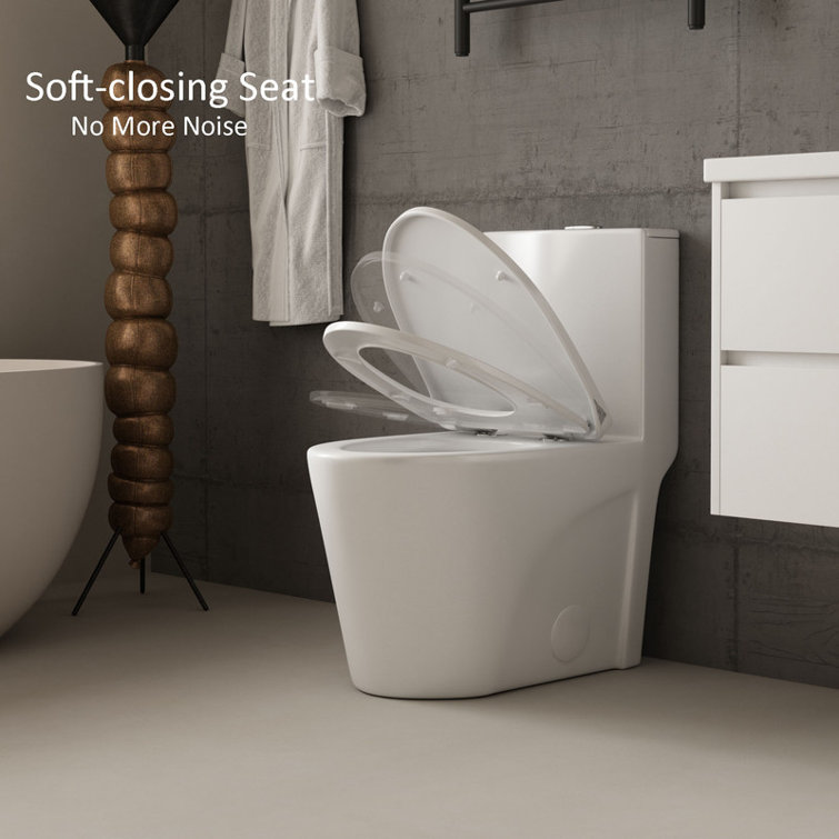 ESMISMO Modern One Piece Toilet,Elongated Toilet Power Dual Flush 1.1/1 ...