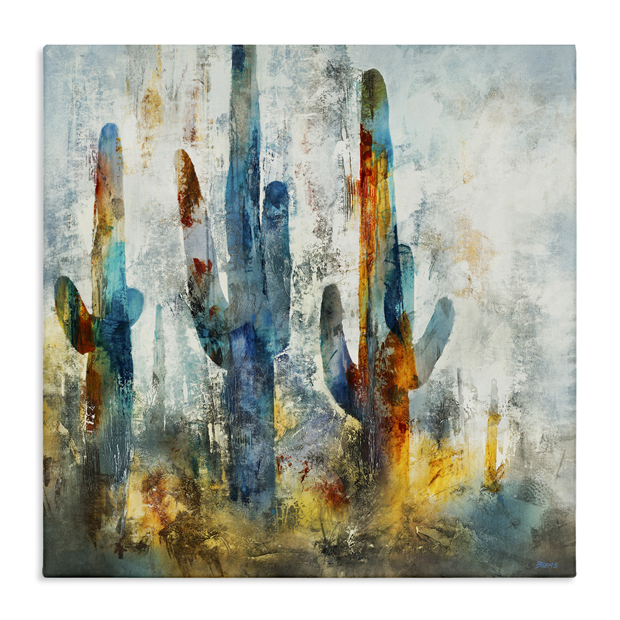 Stupell Industries Abstract Cacti Silhouettes Vibrant Succulent Colours ...