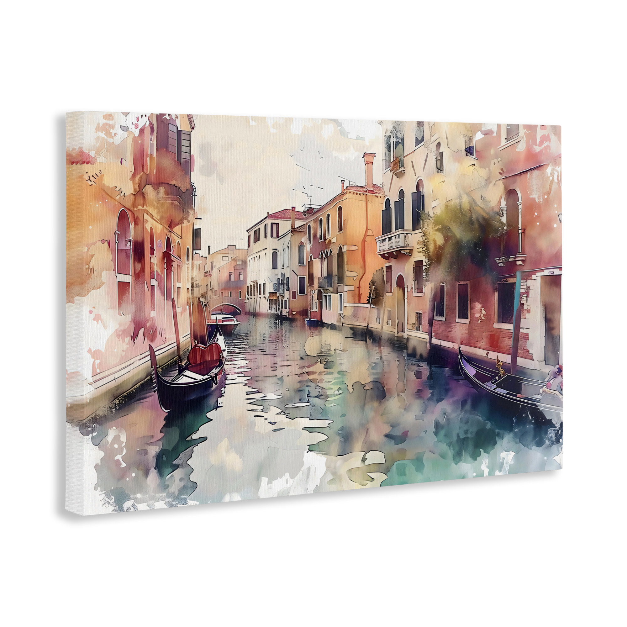 Winston Porter Venice Canal Watercolor Style Canvas, design by LSR ...