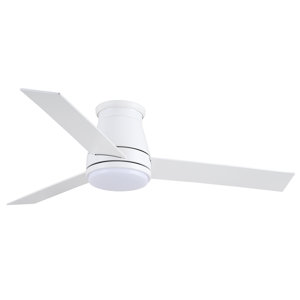 YUHAO Amici Modern 48'' Flush Mount Ceiling Fan with LED Lights and ...
