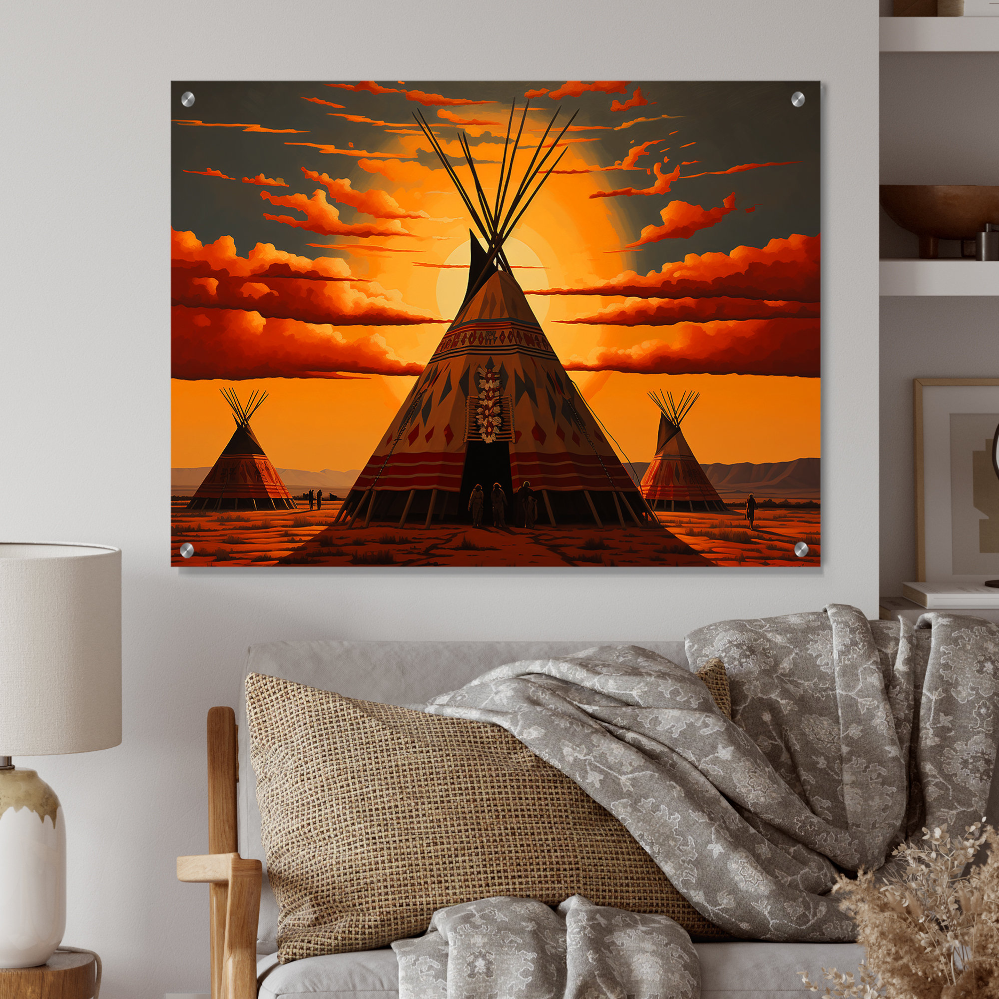 Dakota Fields Native Tipi Collage II - Native American Art Acrylic Wall ...