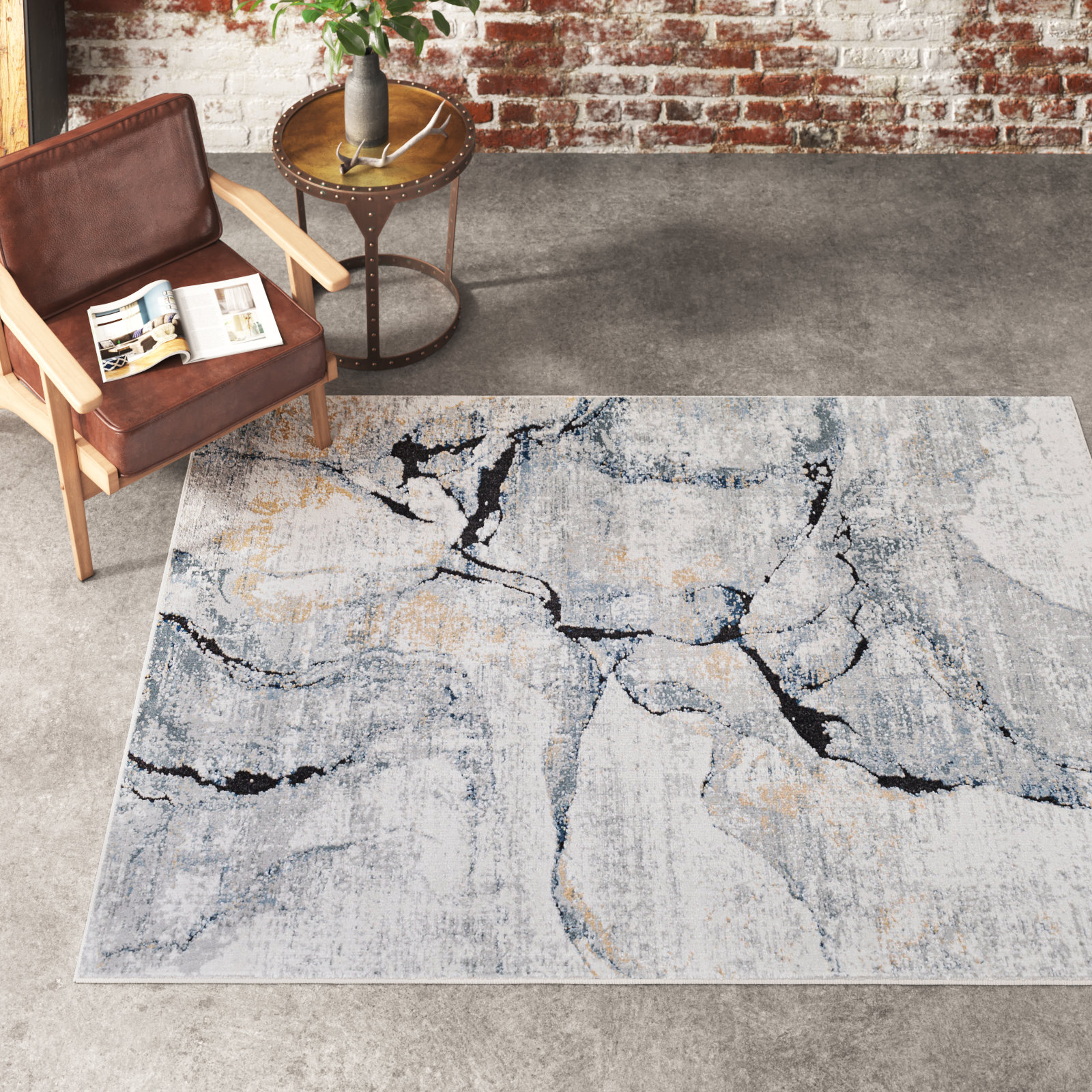 Steelside™ Steve Abstract Gray Area Rug & Reviews | Wayfair