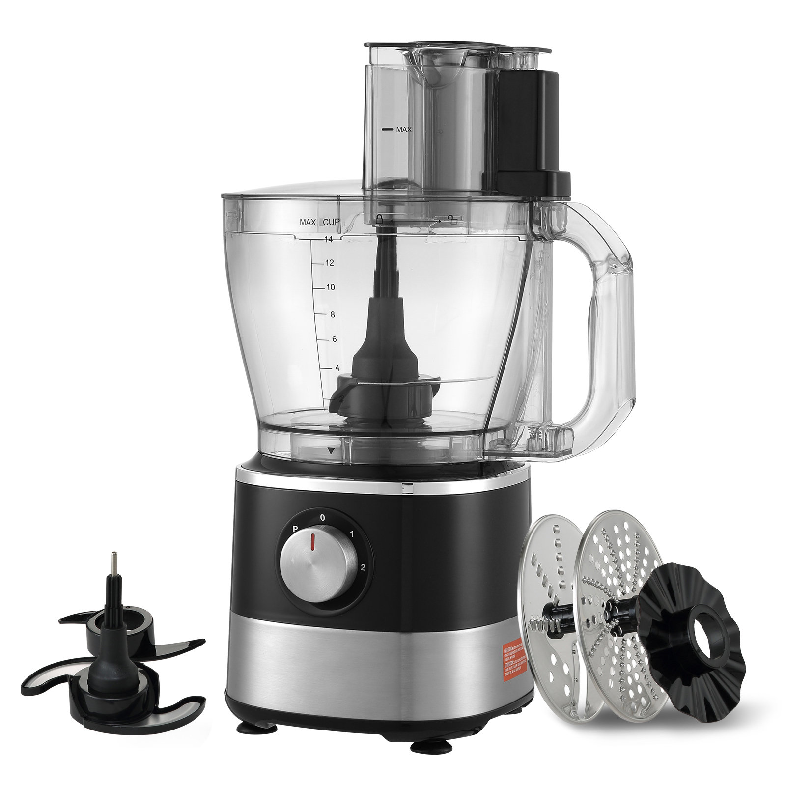 VEVOR 14-Cup 600W Food Processor Vegetable Chopper for Mixing Slicing ...