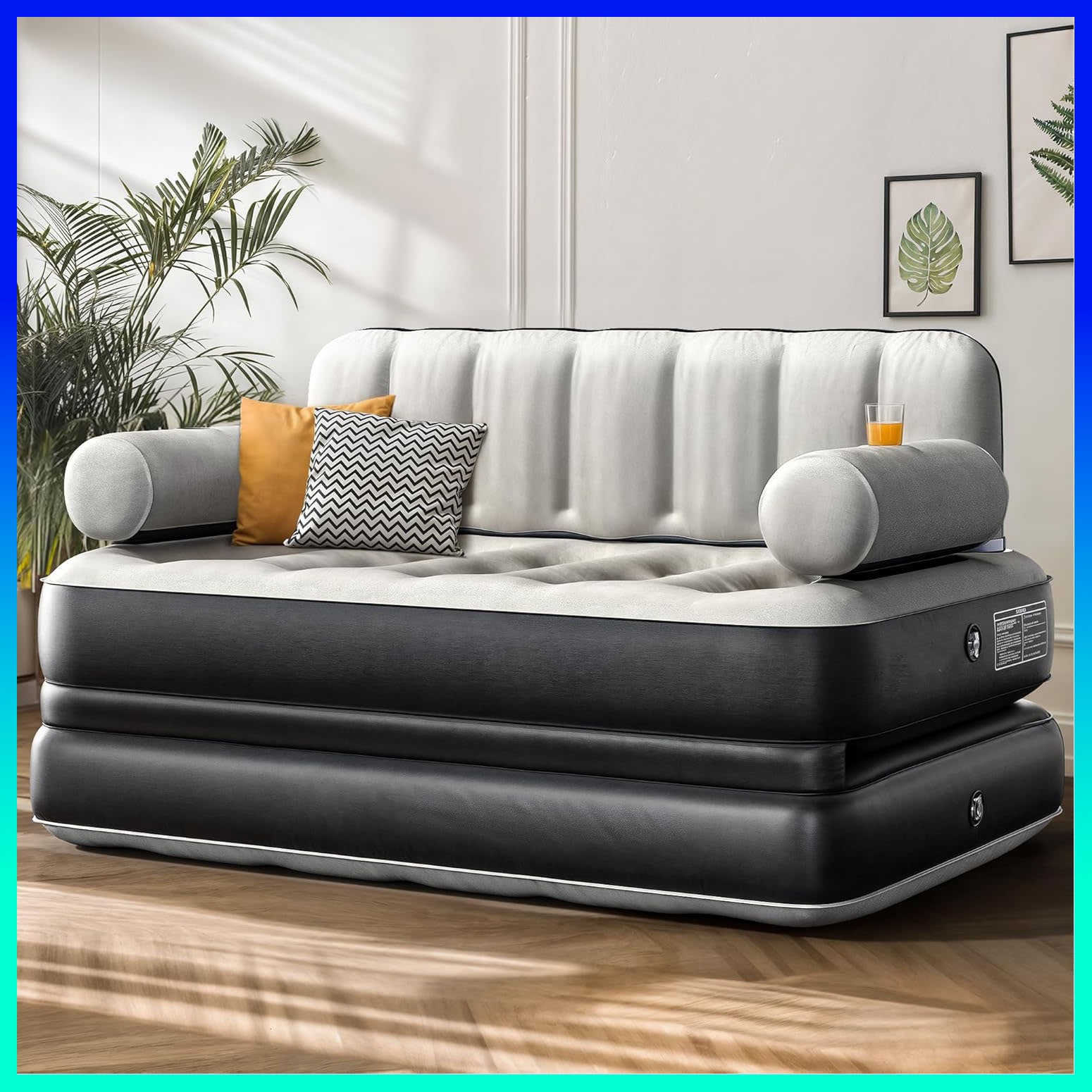 Alwyn Home Large Inflatable Sofa Bed Mattress With Headboard And Pump ...