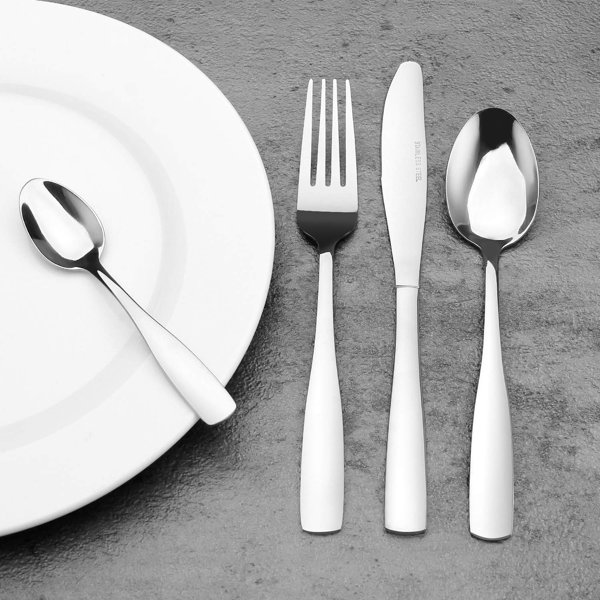 Ivy Bronx Silver Cutlery Set, Tableware Set Stainless Steel Flatware ...