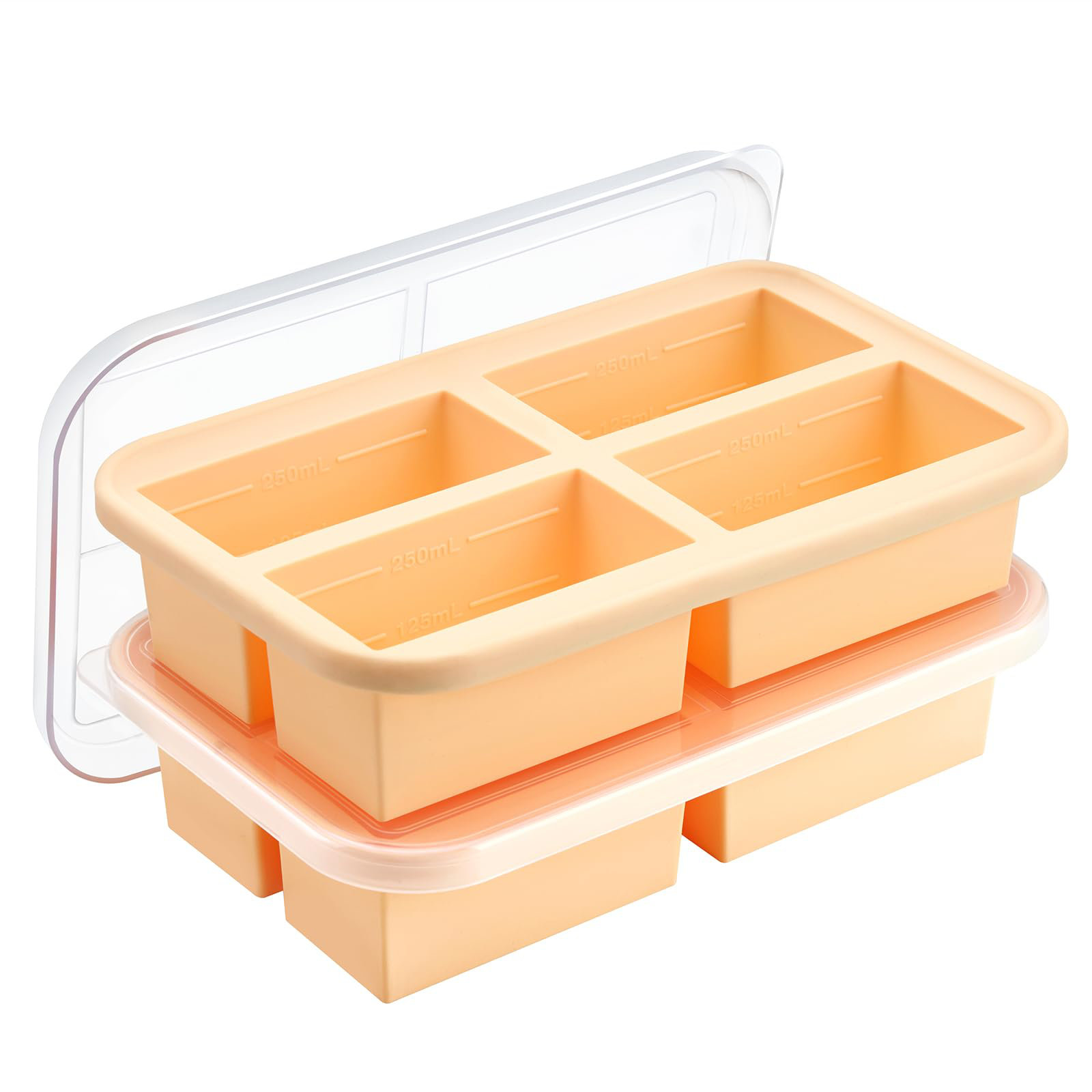Latitude Run® 2 Pack Of 4 Large Silicone Freezer Molds With Lids ...