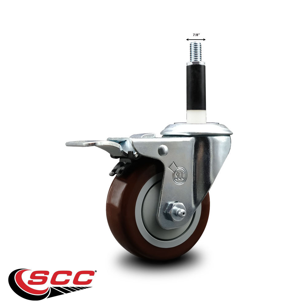 Service Caster Poly Swivel 7/8 Inch Expanding Stem Caster Total Lock ...