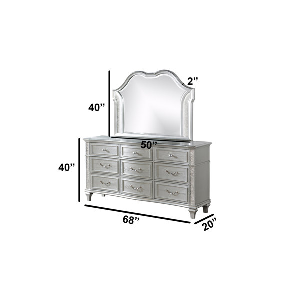 Rosdorf Park Silver Bedroom Set With LED Lights And Upholstered ...