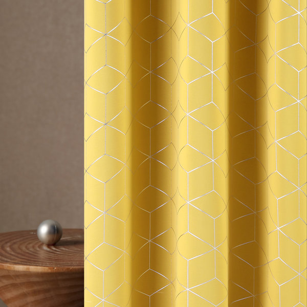 Deconovo Silver Diamond Pattern Curtain Pair | Wayfair