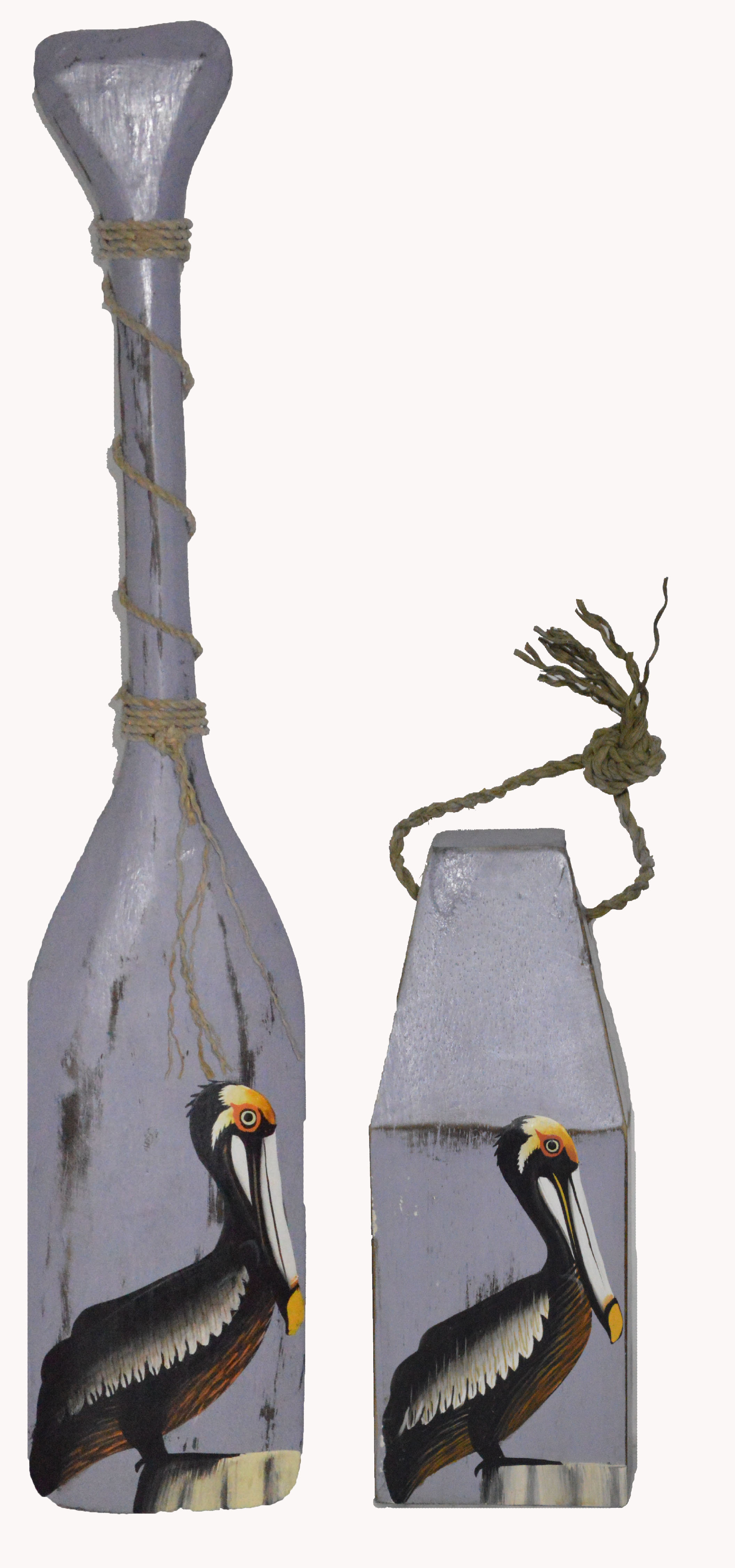 Dovecove Buoy And Paddle Set Hand Carved Beautiful Wood Pelican Coastal ...