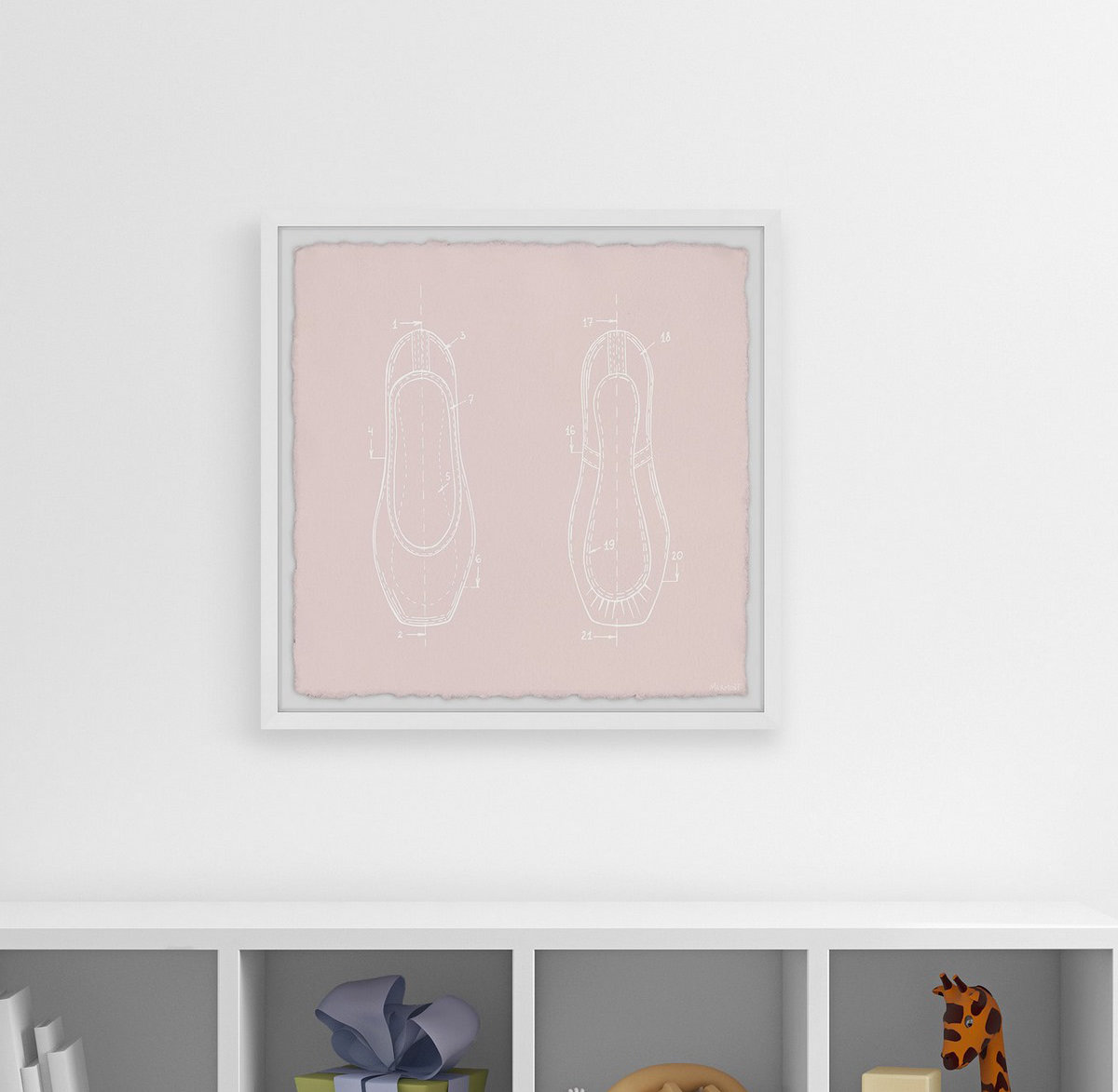 Marmont Hill 'Pointe Shoe Structure' Framed Print in Paper | Wayfair