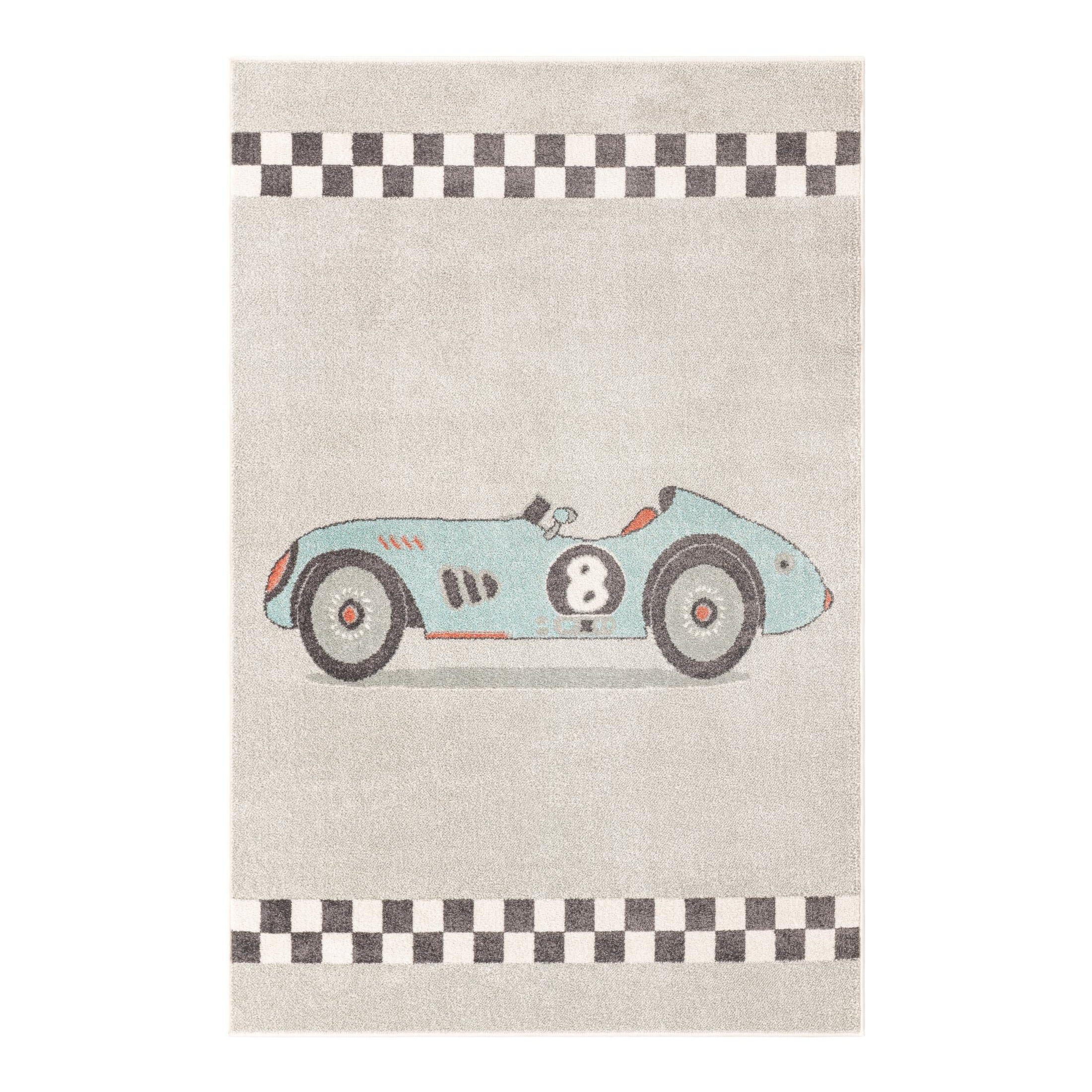 Unique Loom Whimsy Race Car Gray/Blue Kid Rug & Reviews | Wayfair