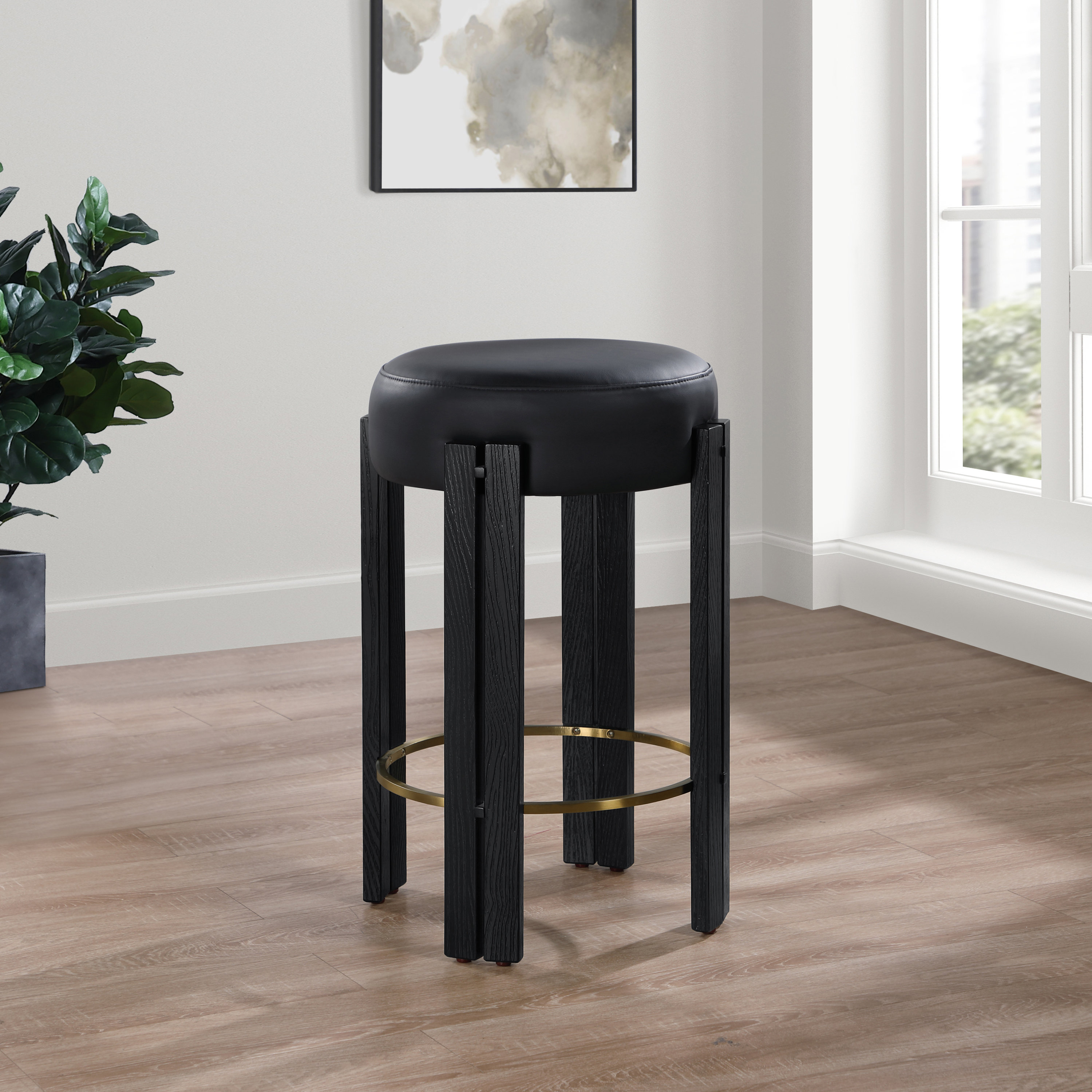 Latitude Run® Rothi Vegan Leather Counter Stool - Wayfair Canada