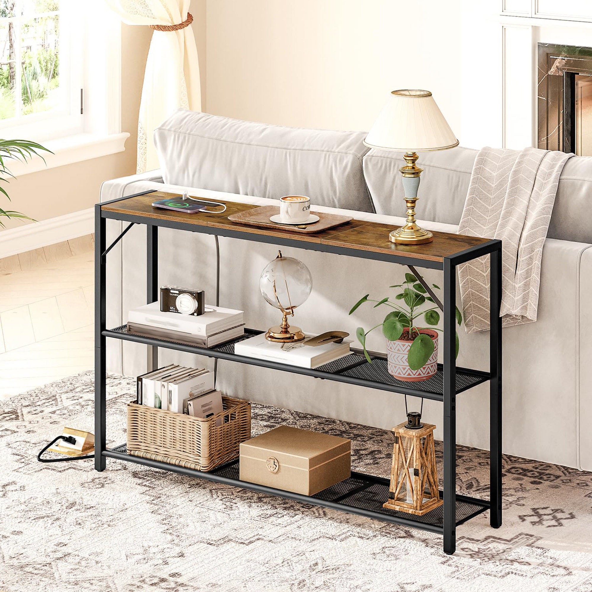 17 Stories 3-Tier Narrow Entryway Table | Wayfair