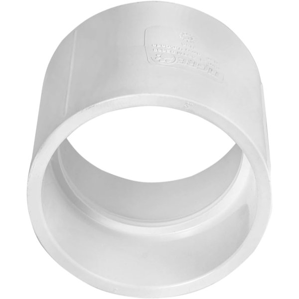 Supply Giant 2 in. White PVC DWV Coupling, Hub x Hub Drain, Waste ...