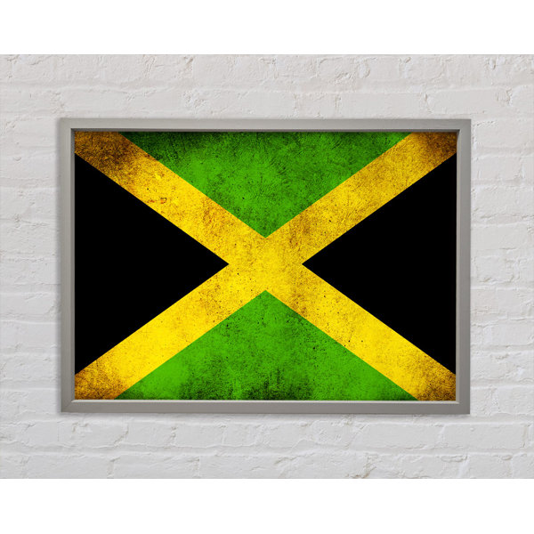 Bright Star Jamaican Grunge Flag - Single Picture Frame Art Prints on ...