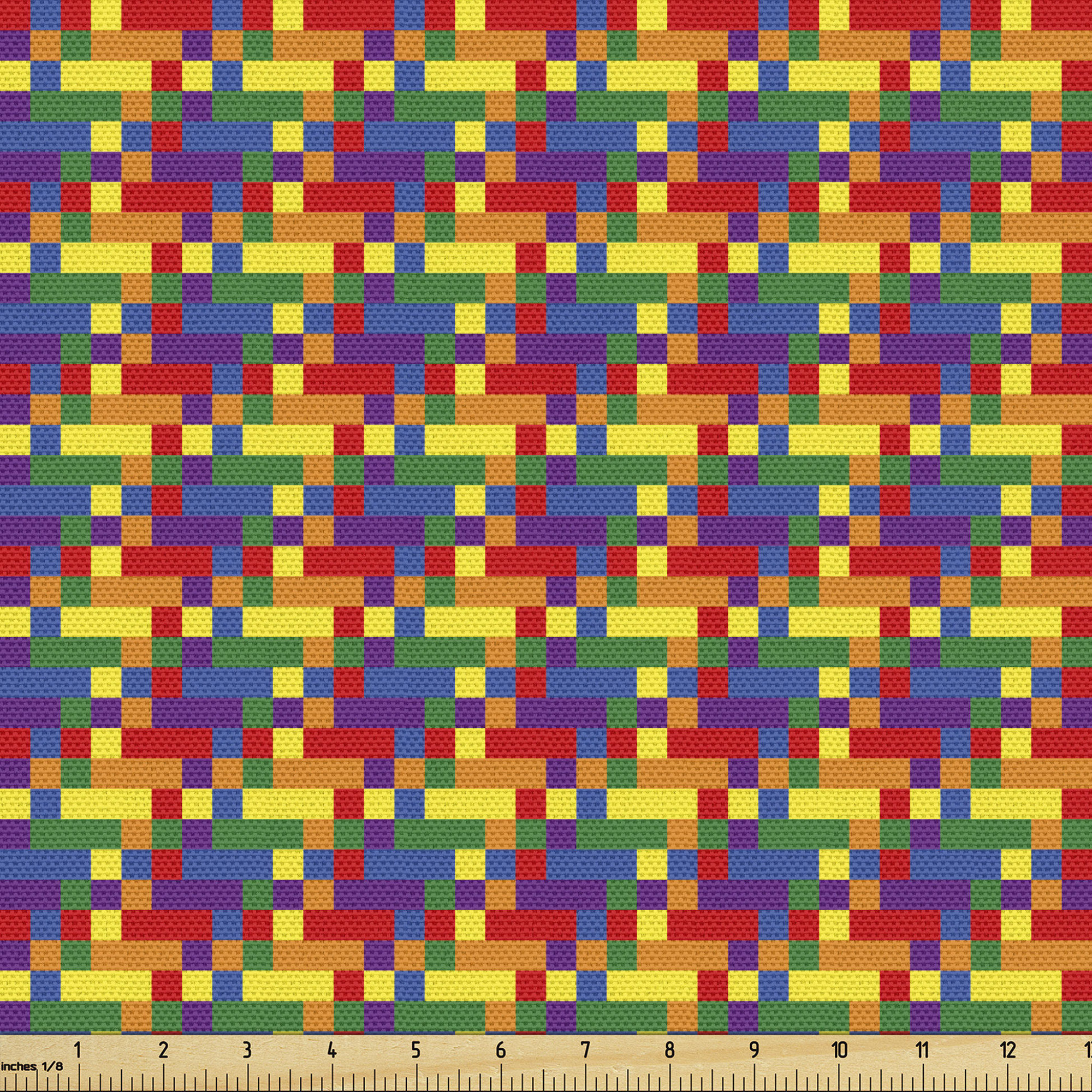17 Stories Gudde Pixel Art Colours Fabric | Wayfair.co.uk