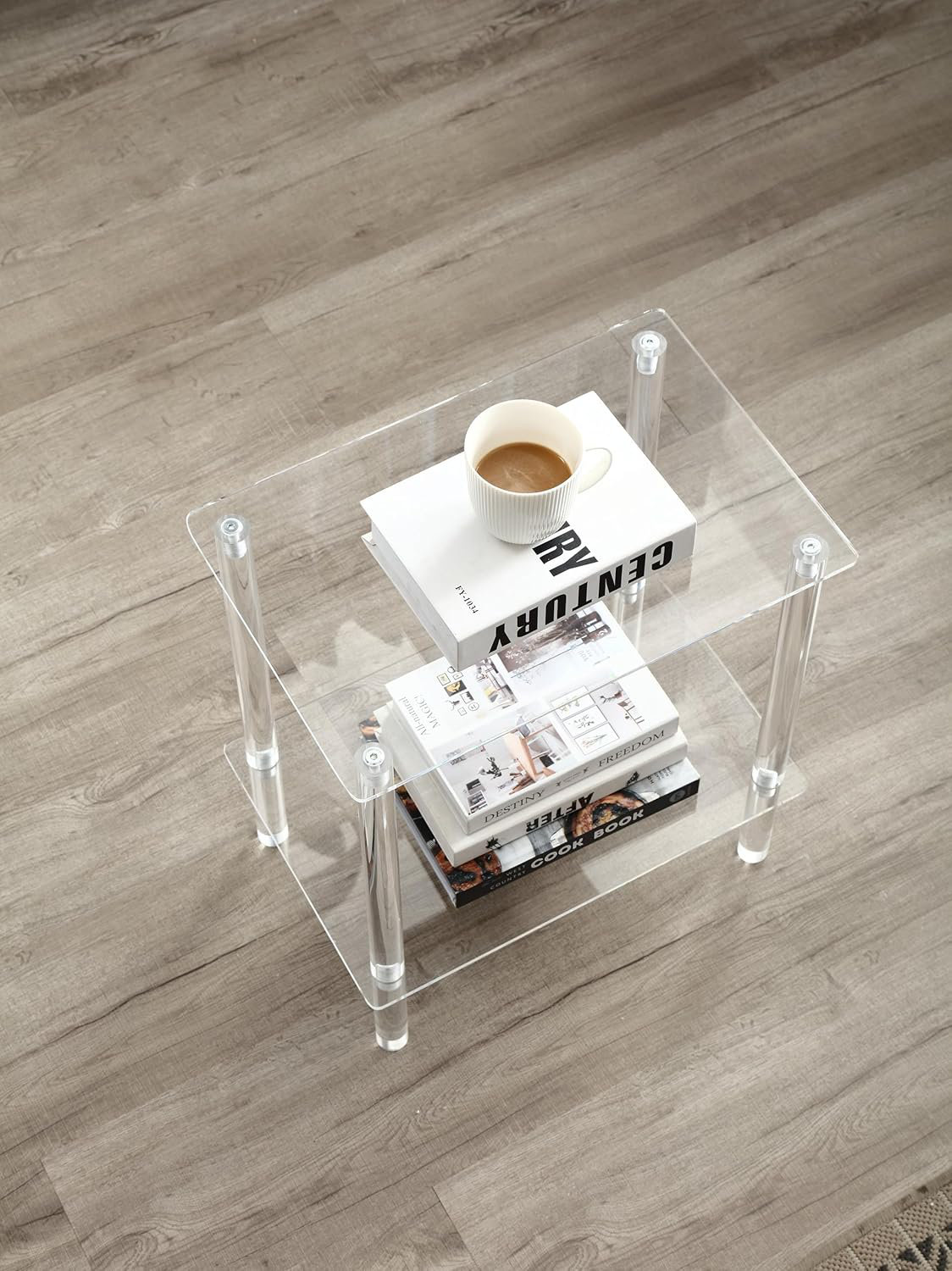 Ivy Bronx Clear Acrylic End Table With 2-Tier Design, Lightweight And ...