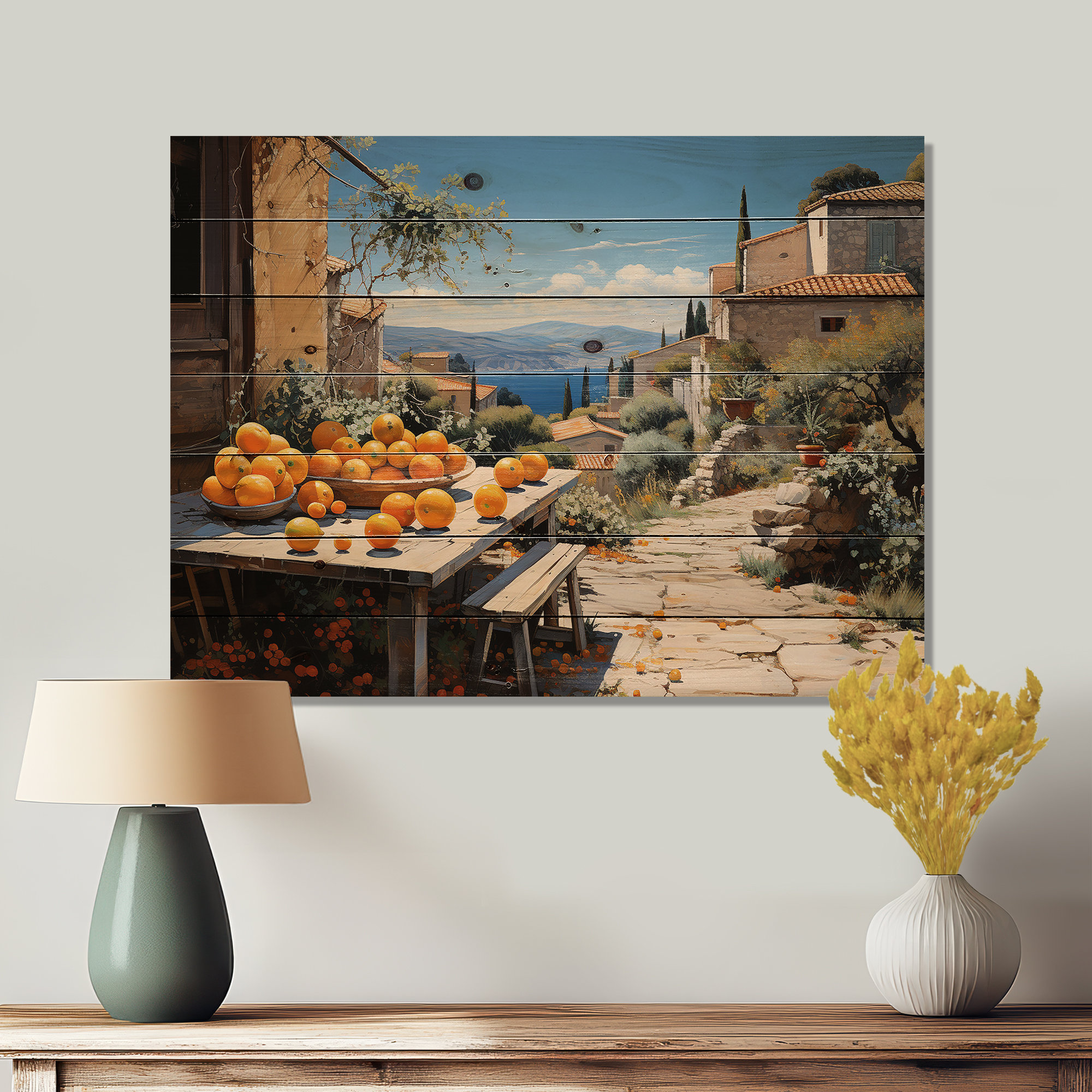 Design Art French Mediterranean Bliss In Provence I - Landscapes Wood Wall Decor Panels ...