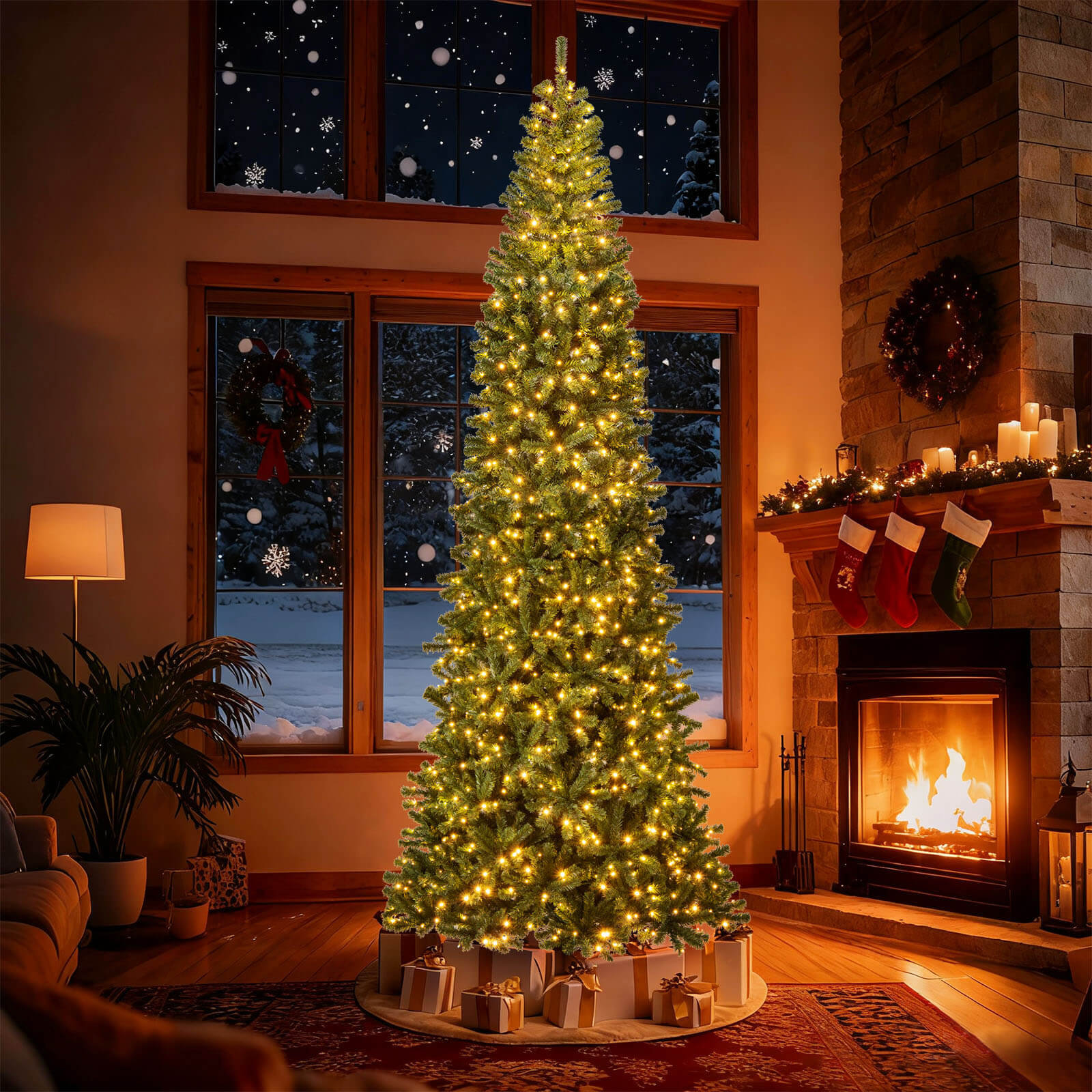 The Holiday Aisle® 12 FT Artificial Christmas Tree & Quick Power ...